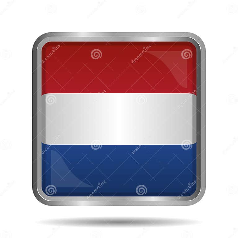 Netherlands Flag 3D Glossy Vector Illustration, Rectangular or Square ...
