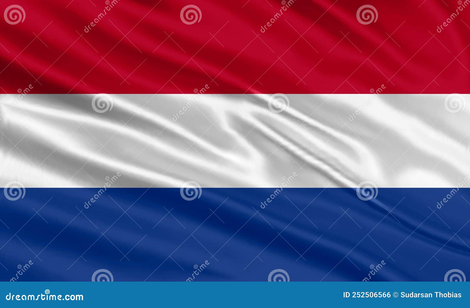 Netherlands Flag Design. Waving Netherlands Flag Made of Satin or Silk ...