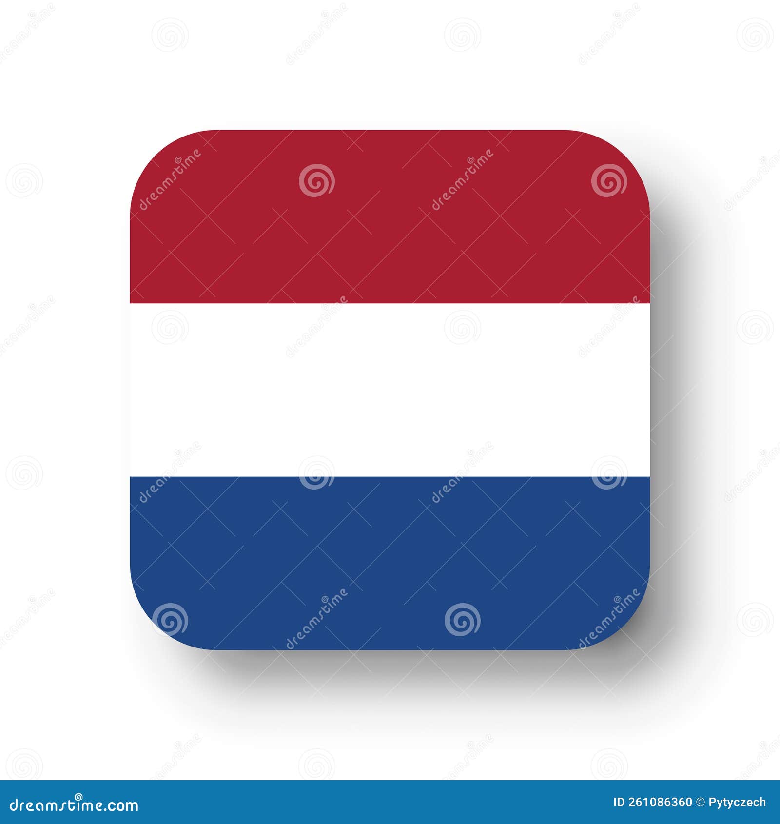 Rounded Square Vector Flag of Netherlands Stock Vector - Illustration ...