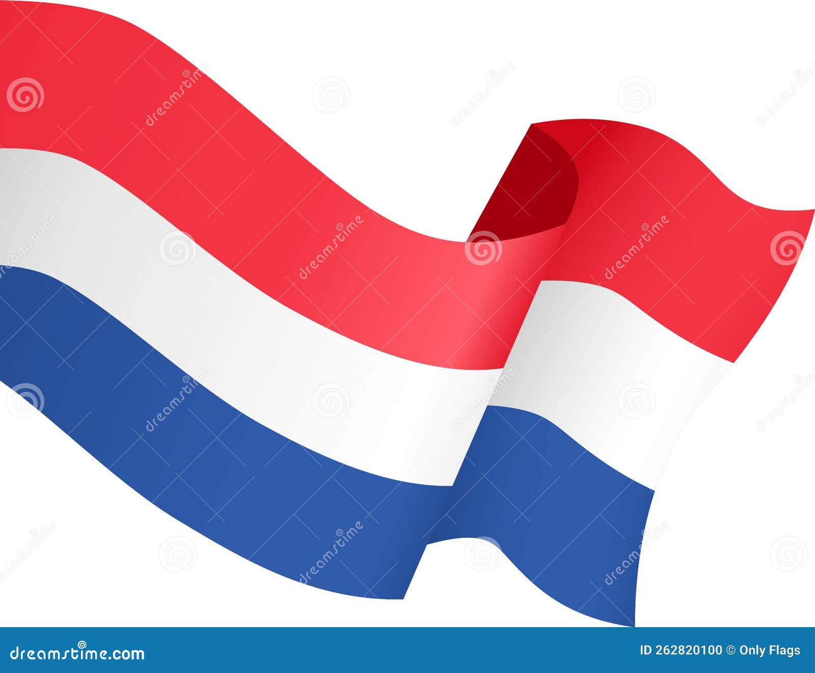 Netherlands Flag Flying on White Background Stock Vector - Illustration ...