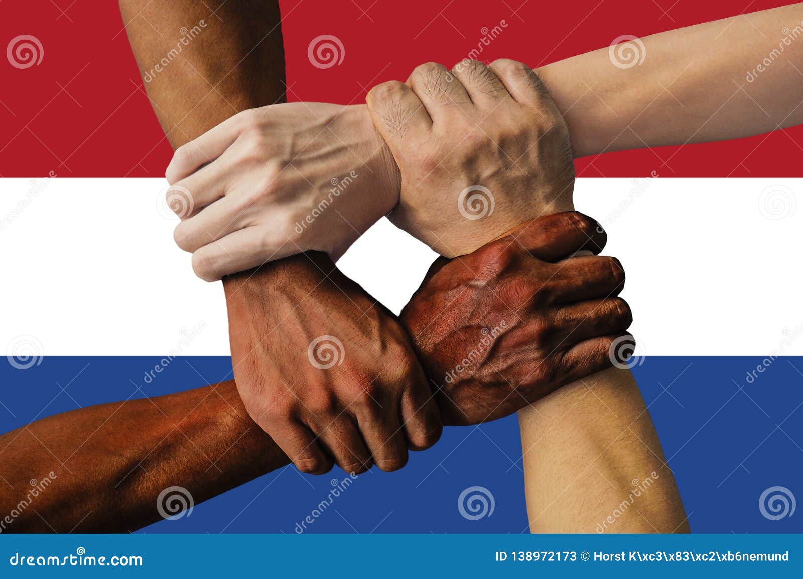 Netherlands Flag, Intergration of a Multicultural Group of Young People ... Netherlands Flag, Intergration of a Multicultural Group of Young People ...