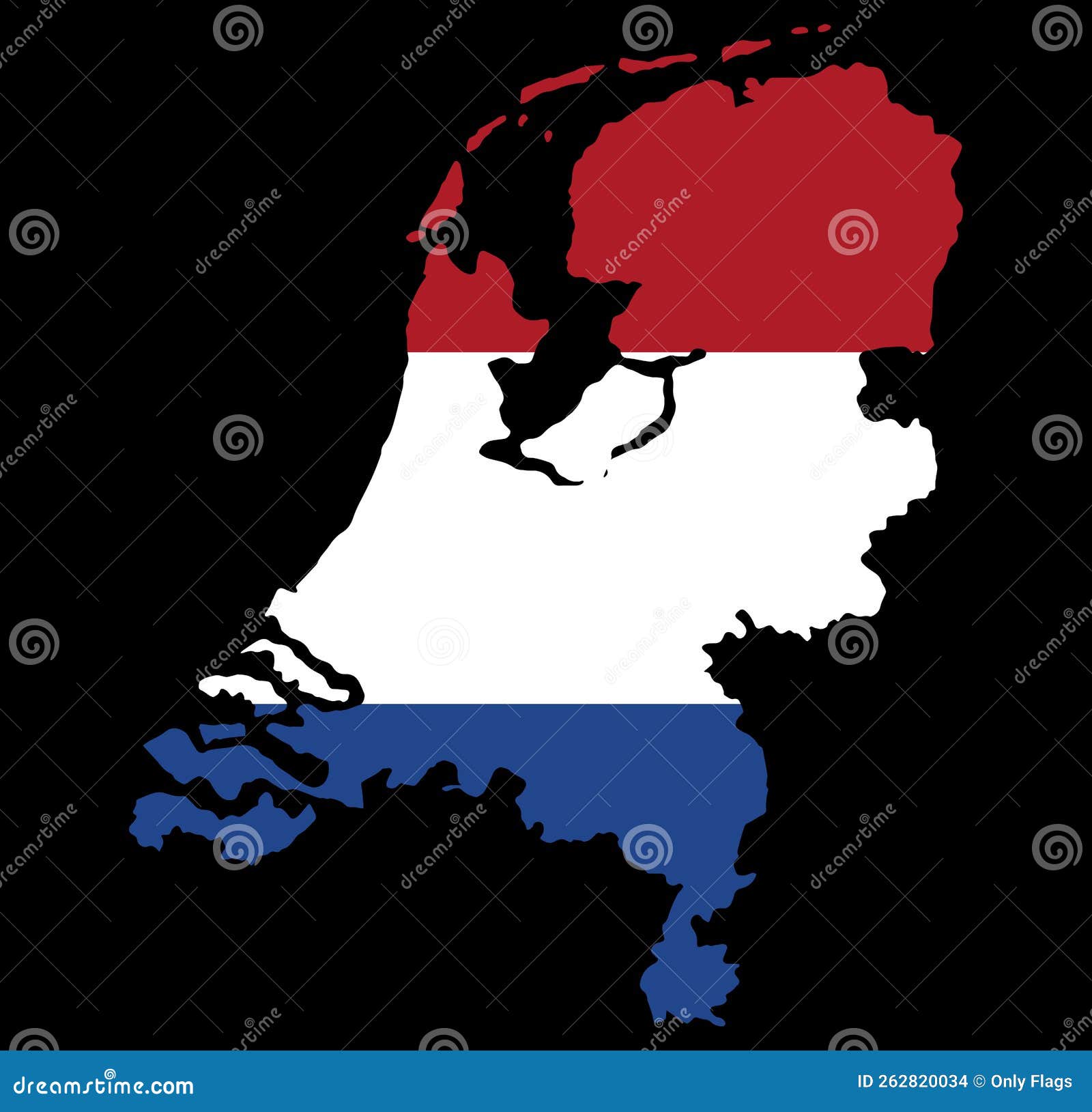 Netherlands Flag on Map on Transparent Background Stock Vector - Illustration of isolated ...