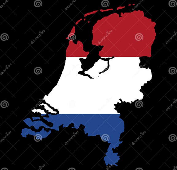 Netherlands Flag on Map on Transparent Background Stock Vector ...
