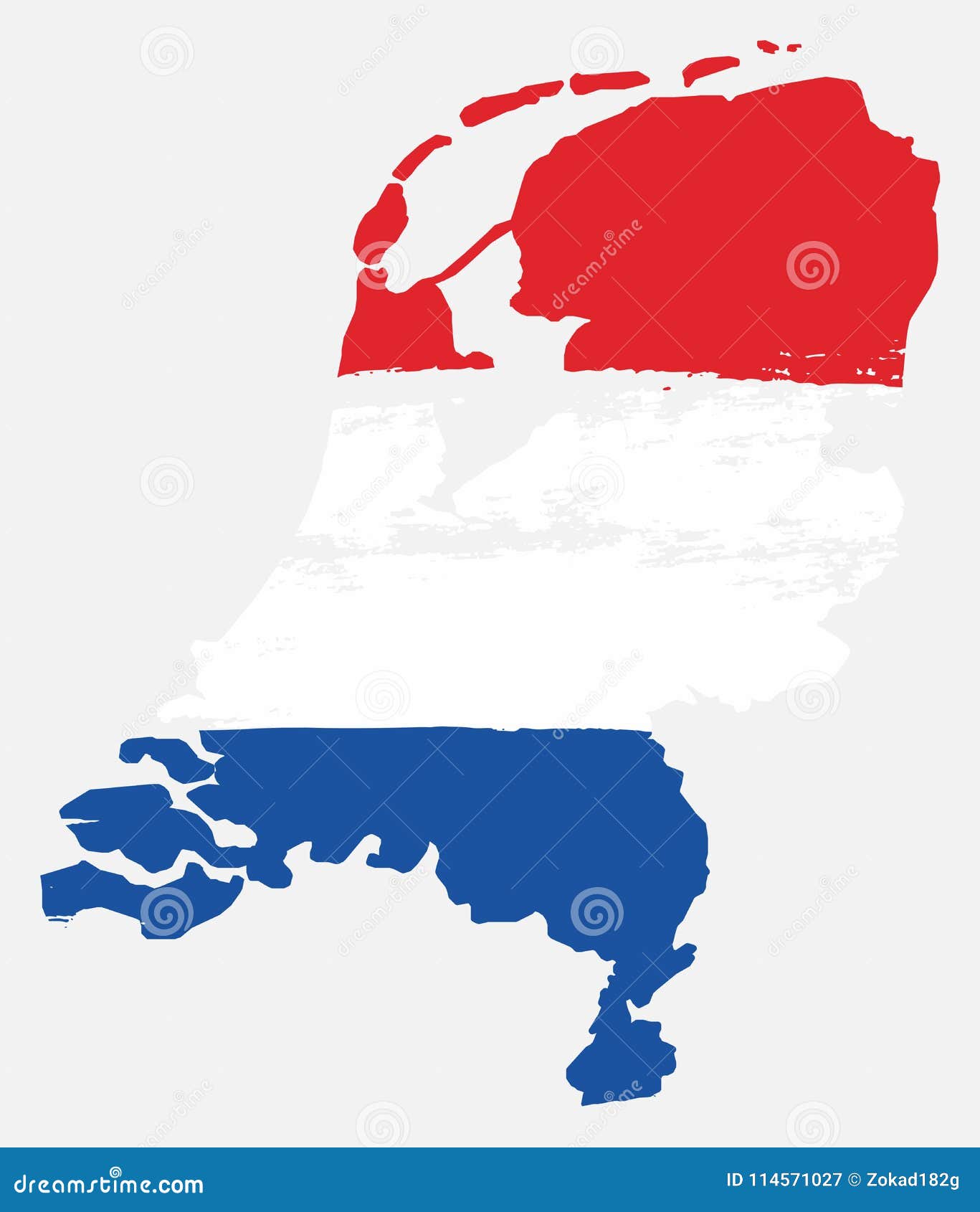 Netherlands Flag & Map Vector Hand Painted with Rounded Brush Stock ...