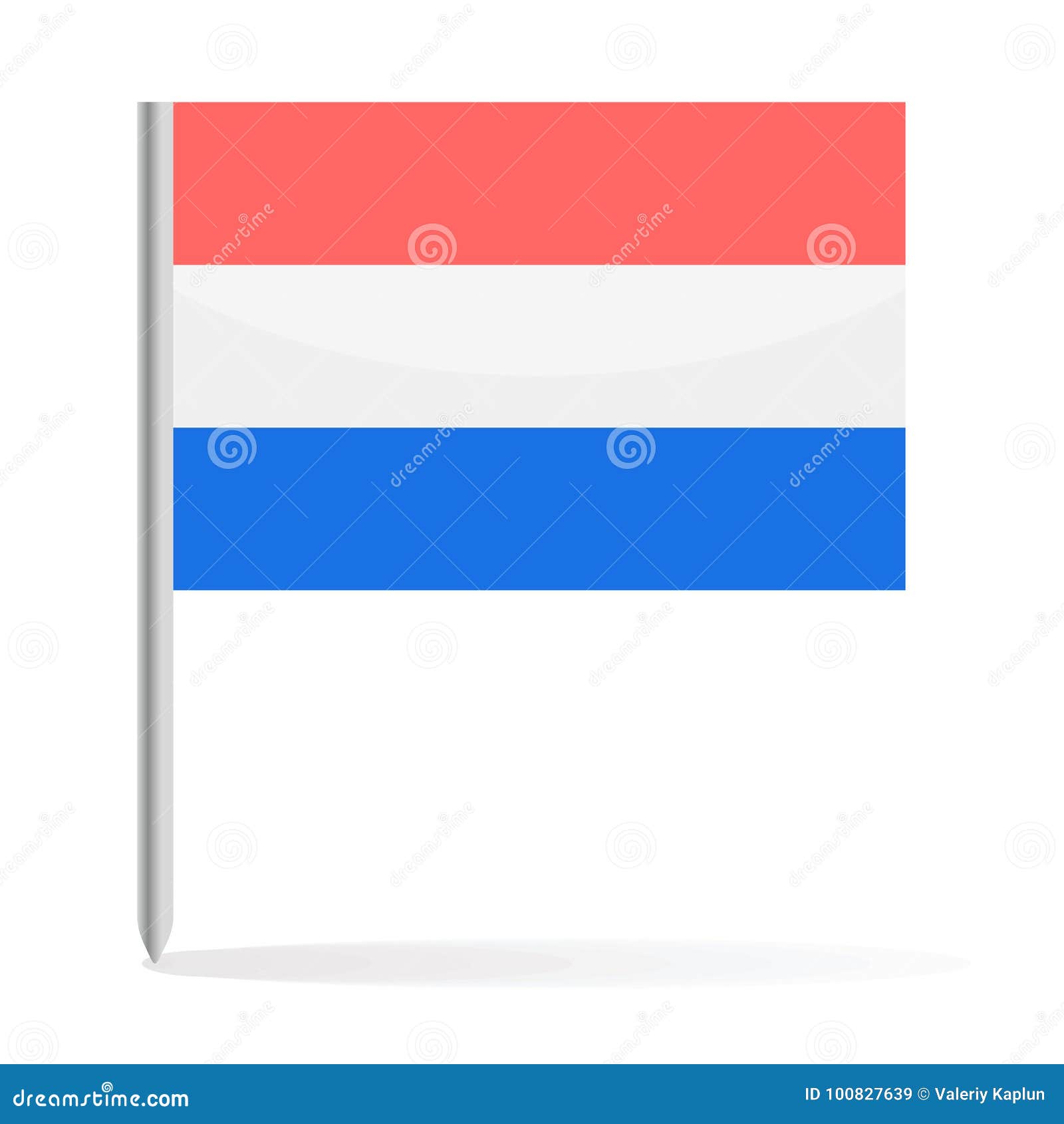 Netherlands Flag Pin Vector Icon Stock Illustration - Illustration of ...