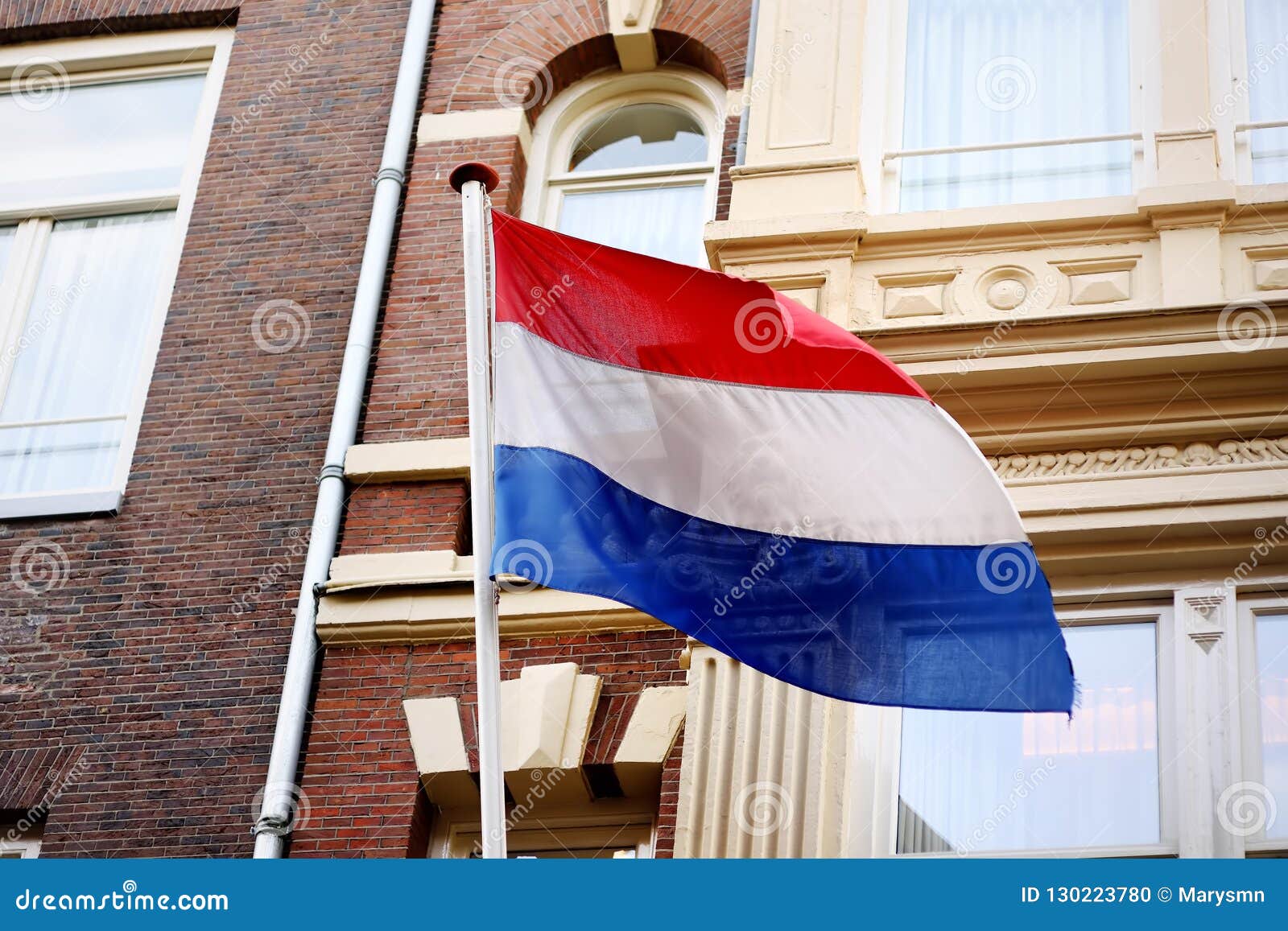 Netherlands Flag Depicted In Paint Colors On Shiny Crumpled Aluminium ...
