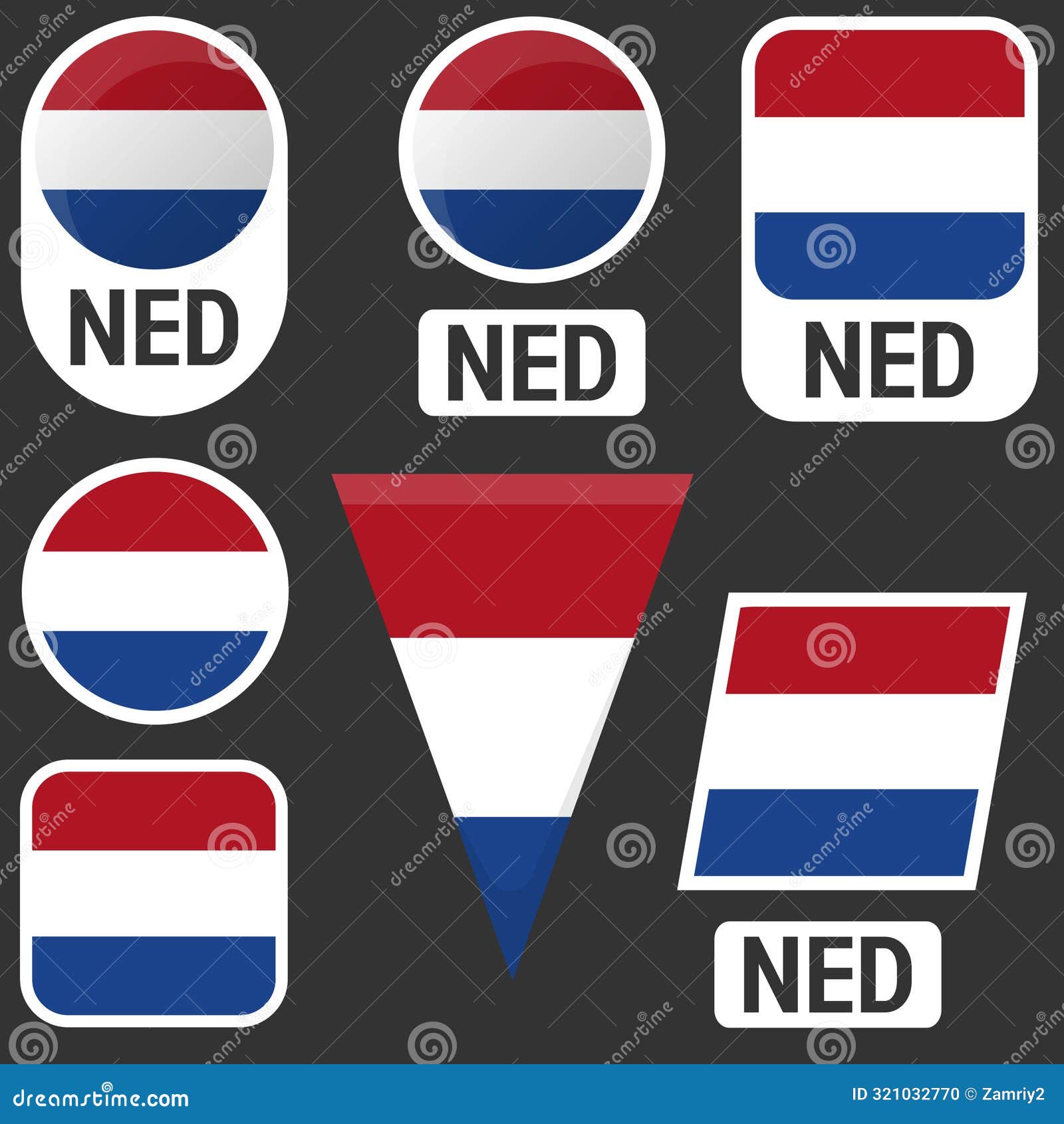 Netherlands Flags Collection. Flags of Different Shapes Stock Vector ...