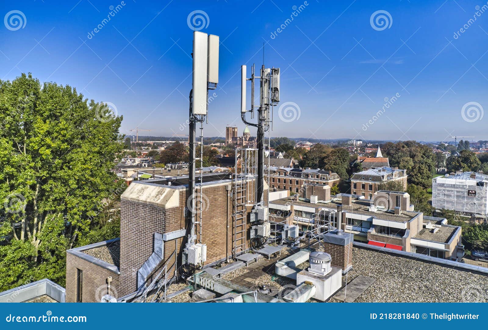 Cell Towers Line Top Of Building Editorial Image | CartoonDealer.com ...