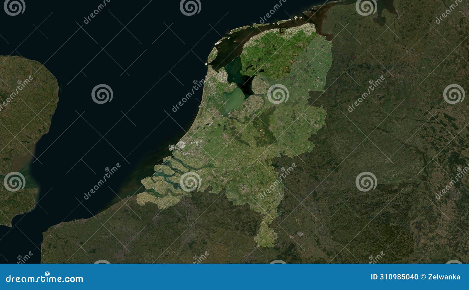 Netherlands Highlighted. Low-res Satellite Stock Illustration ...