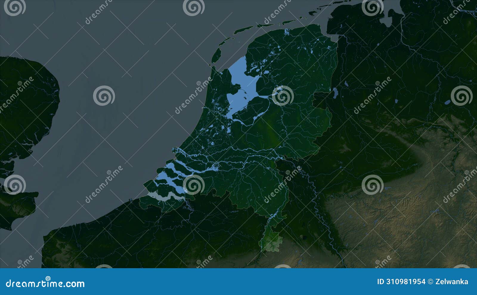 Netherlands Highlighted. Physical Stock Illustration - Illustration of ...