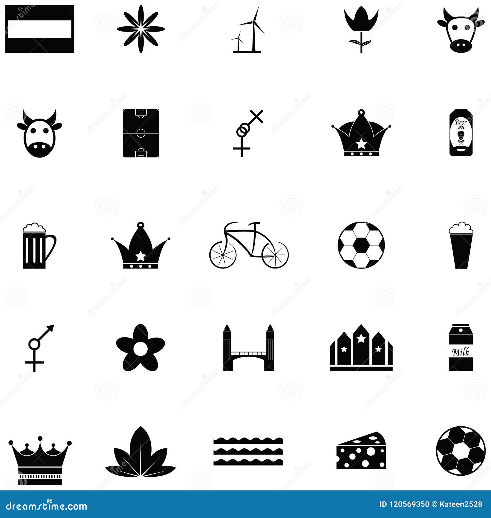 Netherlands icon set stock vector. Illustration of european - 120569350