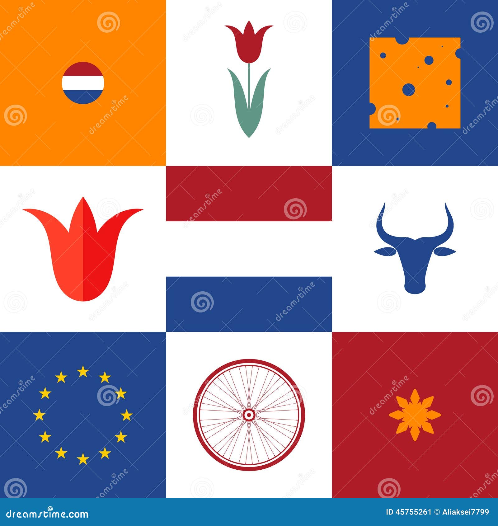 Netherlands. Icon set stock vector. Illustration of design - 45755261