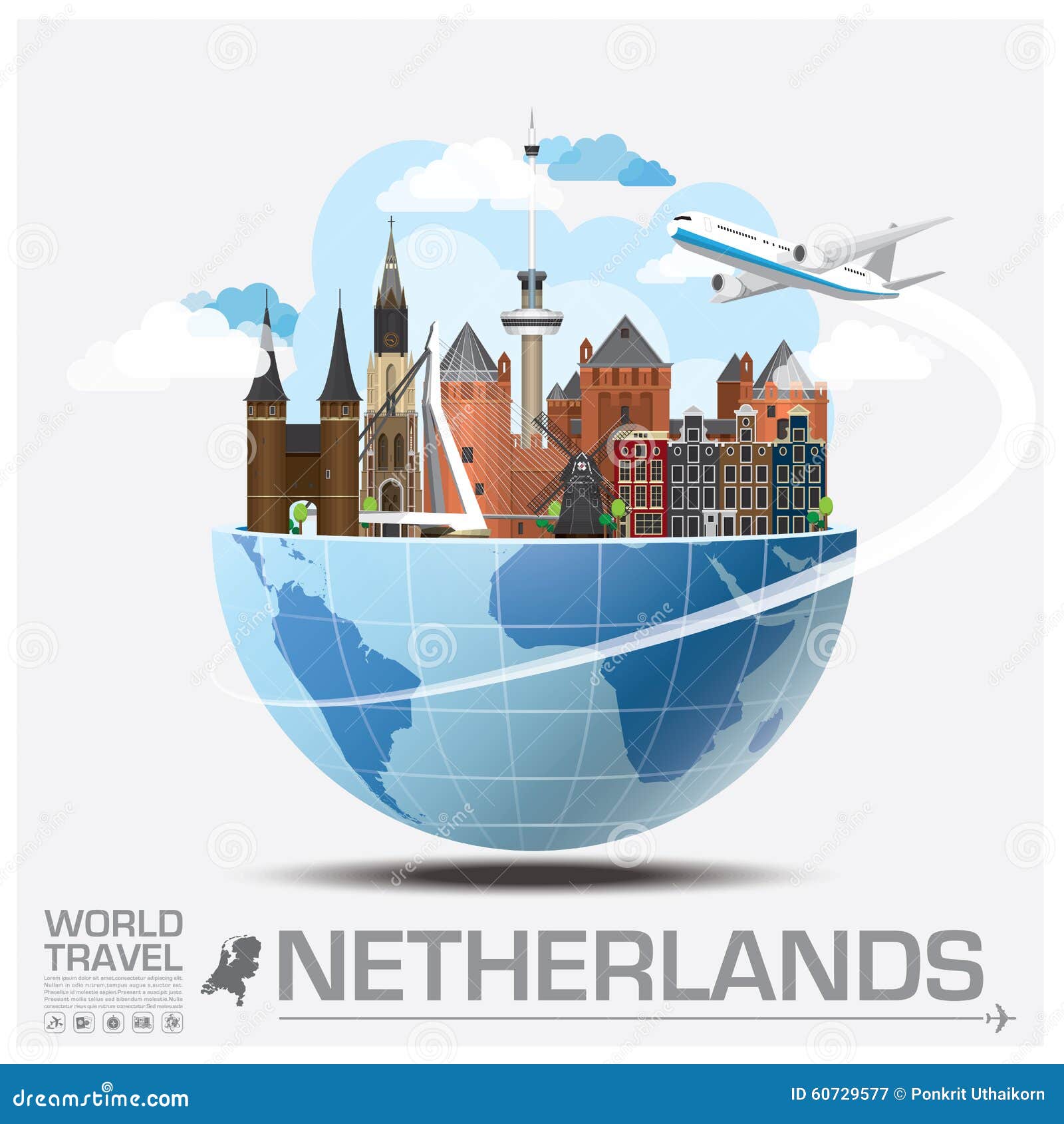 Infographic For Netherlands, Detailed Map Of Netherlands With Flag ...