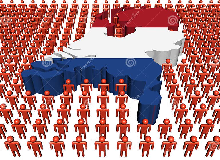 Netherlands Map Flag with People Stock Illustration - Illustration of ...