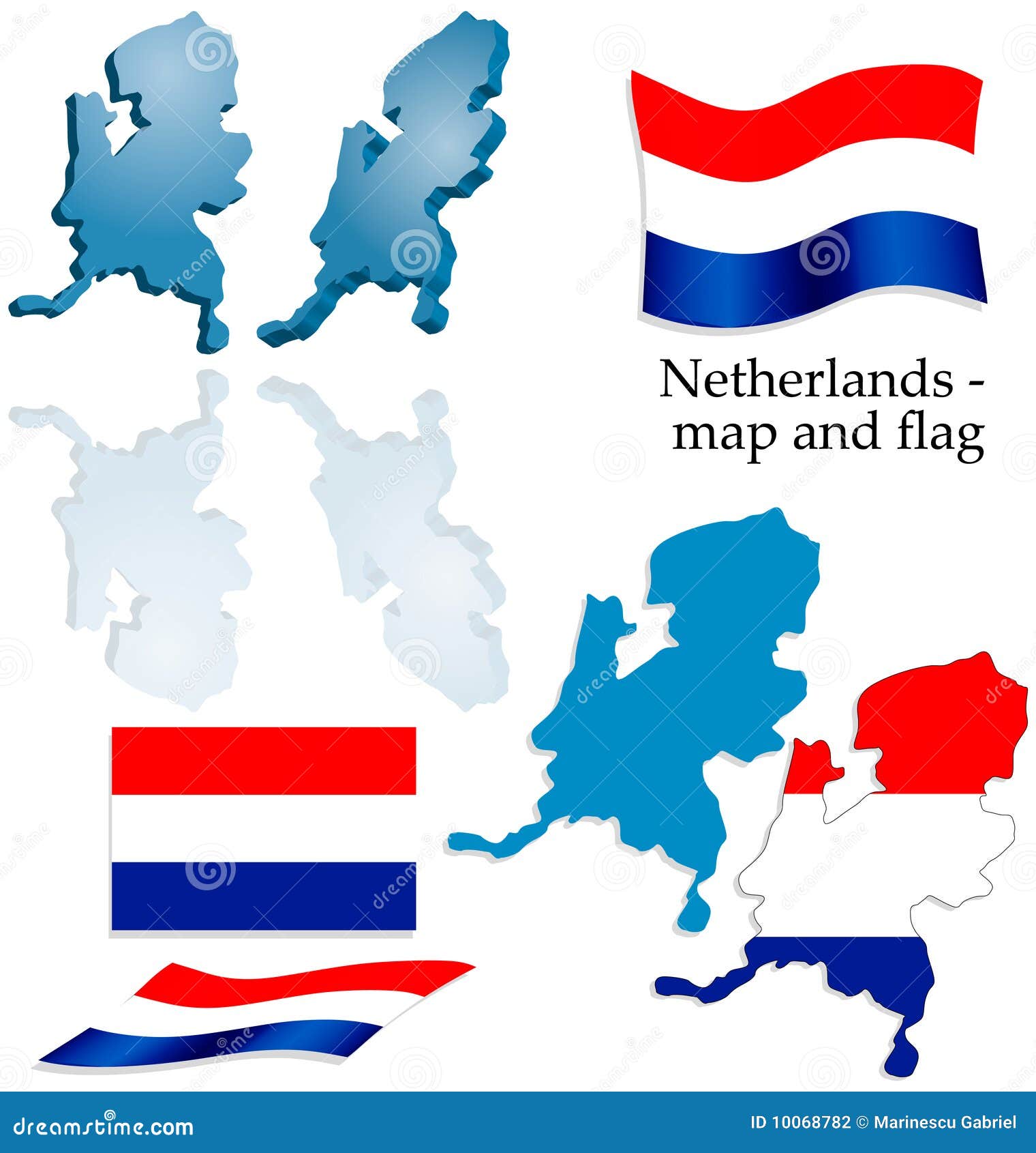 Netherlands - Map and Flag Set Stock Vector - Illustration of country ...