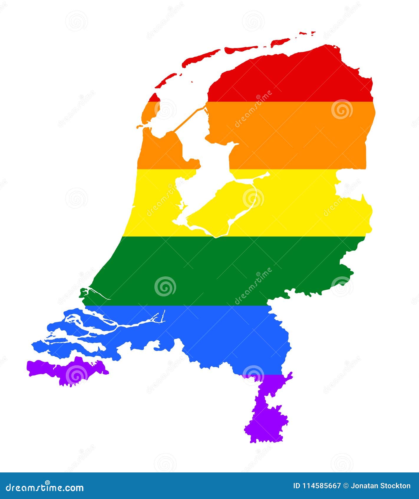 Netherlands Map With Gay Flag Over Map Holland Lgbt Community Sign Stock Image Image Of