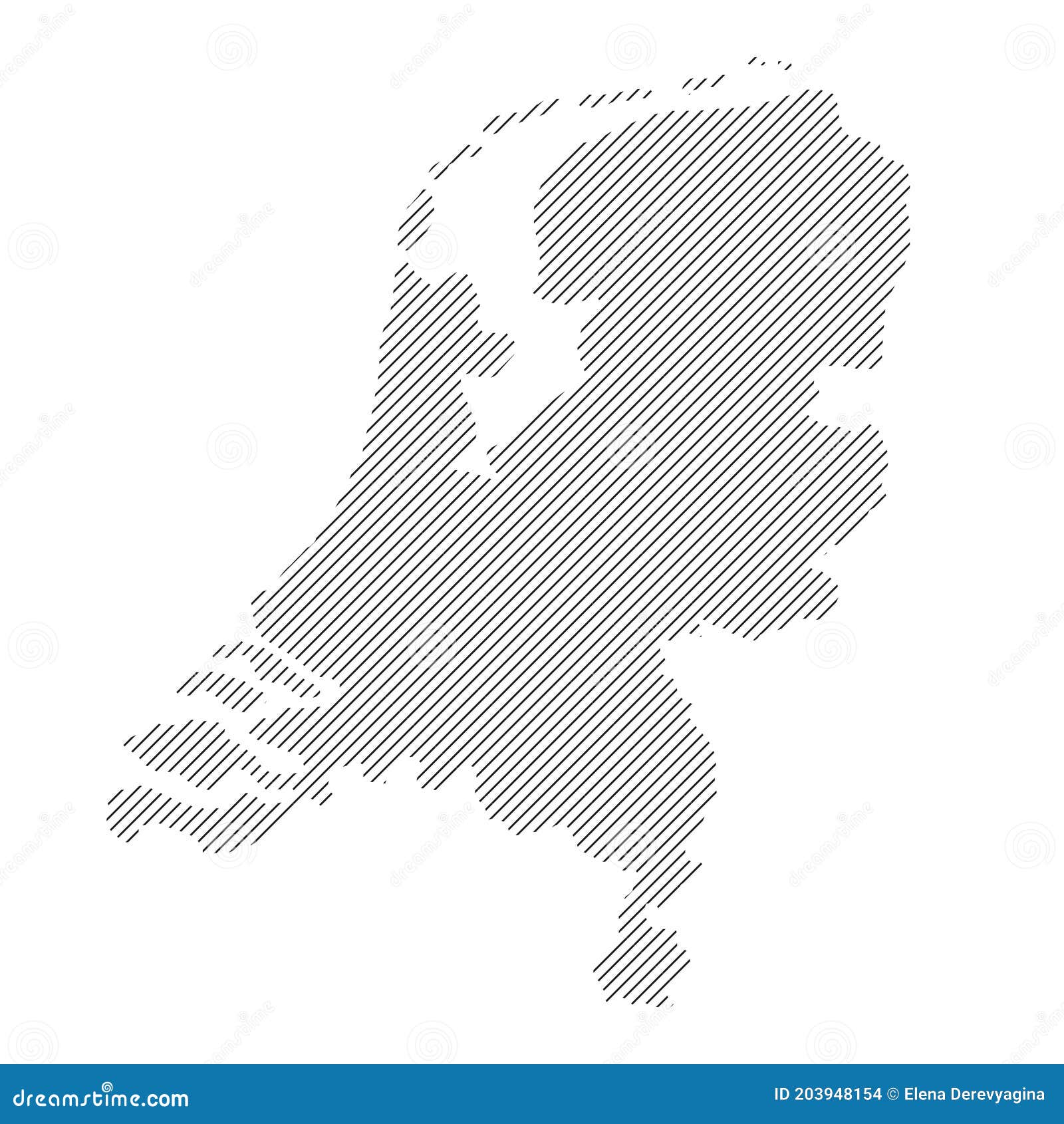 Netherlands Map from Pattern of Black Slanted Parallel Lines. Vector ...