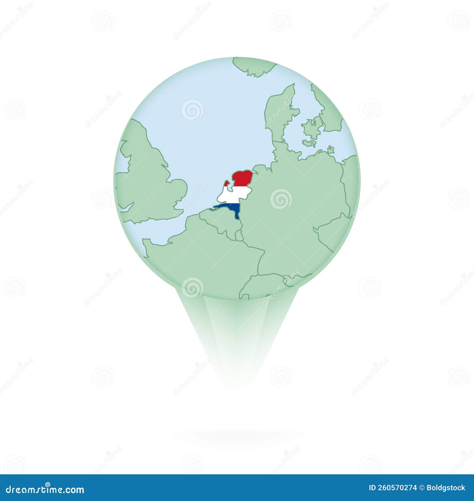 Netherlands Map, Stylish Location Icon with Netherlands Map and Flag ...