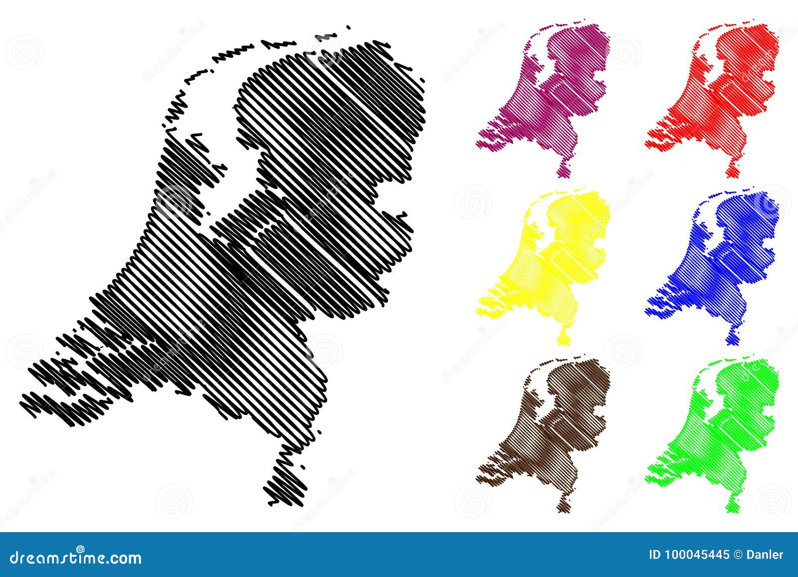 Netherlands map vector stock vector. Illustration of icon - 100045445