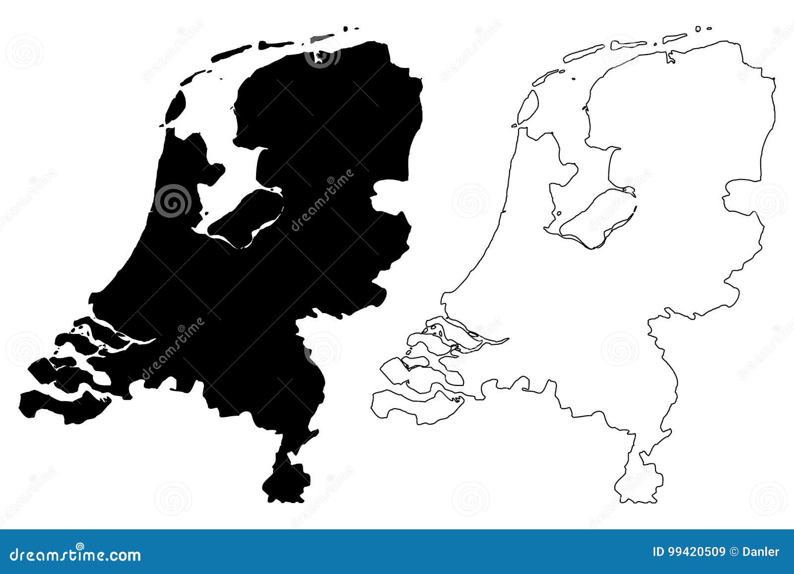 Netherlands map vector stock vector. Illustration of amsterdam - 99420509