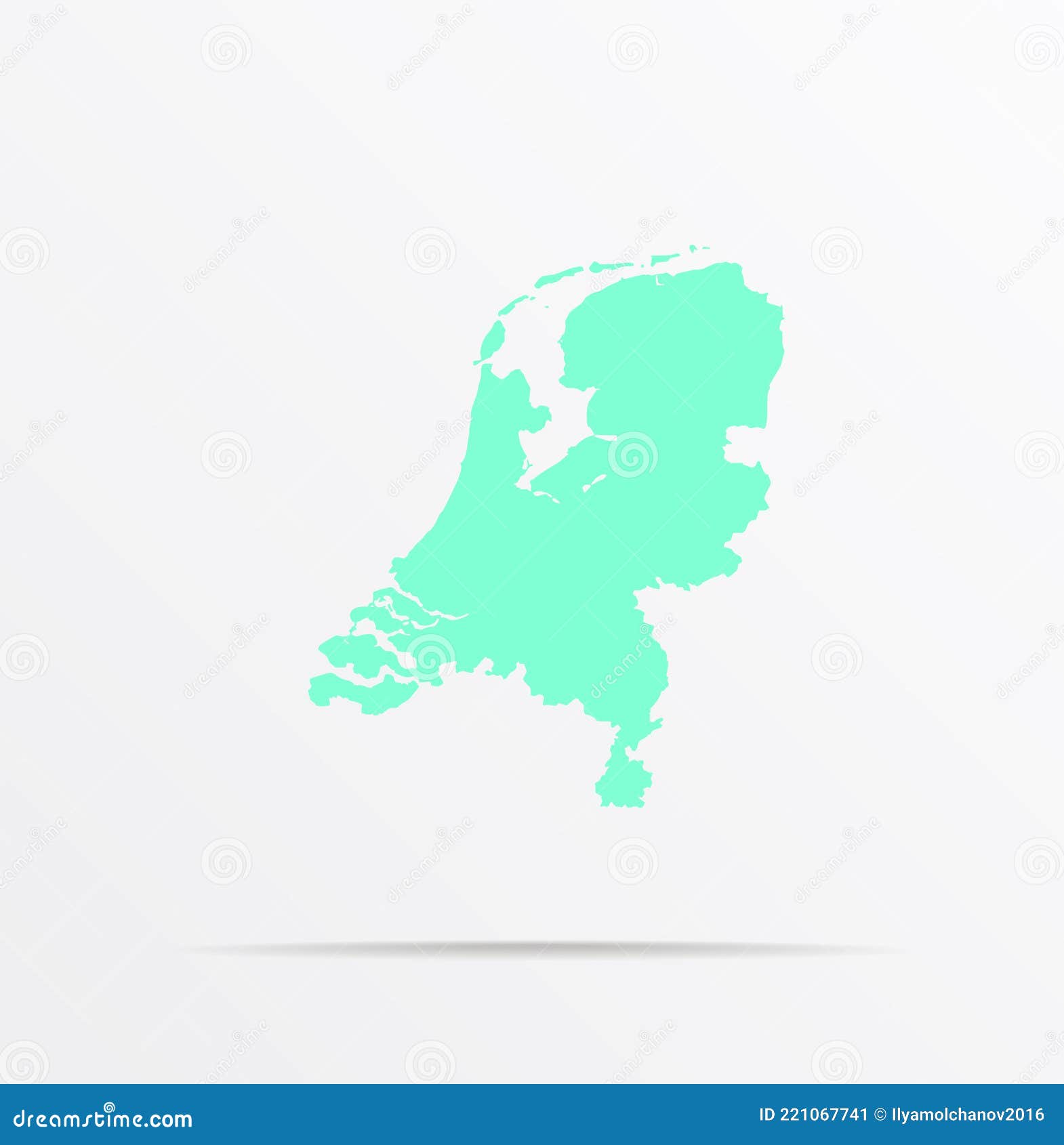 Netherlands Map Vector, Isolated On White Backgrounds. Aqua Menthe Map ...