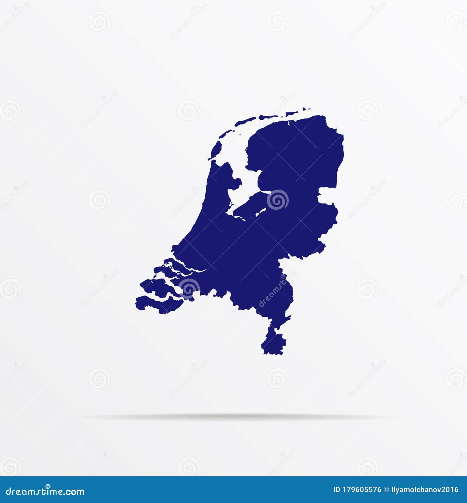 Netherlands Map Vector, Isolated On White Backgrounds. Phantom Blue Map ...