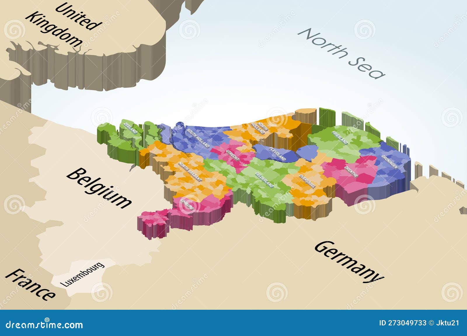 3d Isometric Map Of Rotterdam Is A City Of Netherlands Vector ...