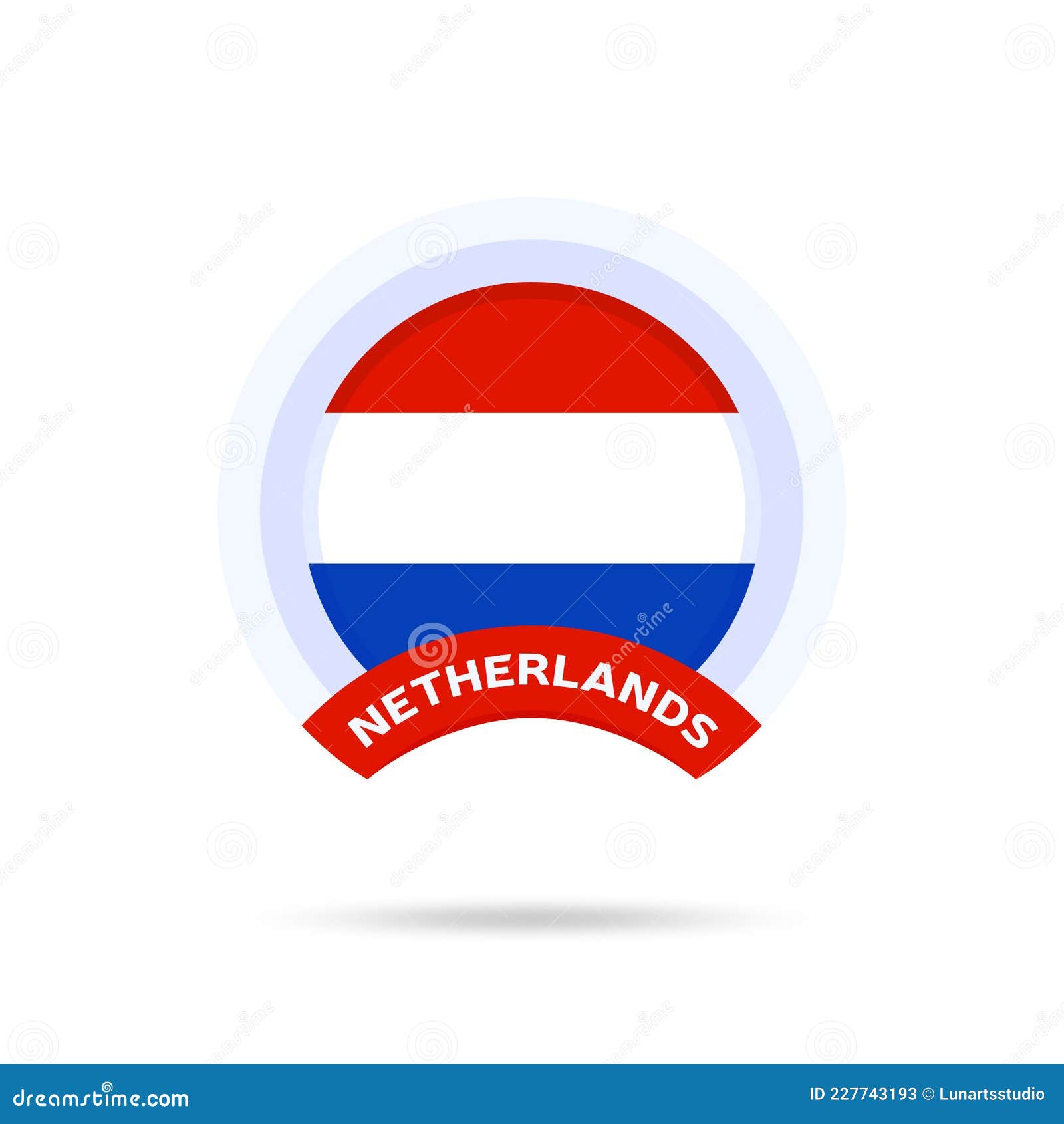 Netherlands National Flag Circle Button Icon. Simple Flag, Official ...