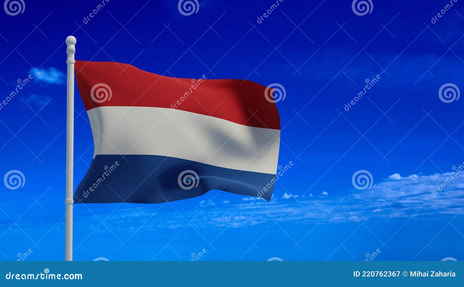 The Netherlands Flag, Waving in the Wind - 3d Rendering - CGI Stock ...