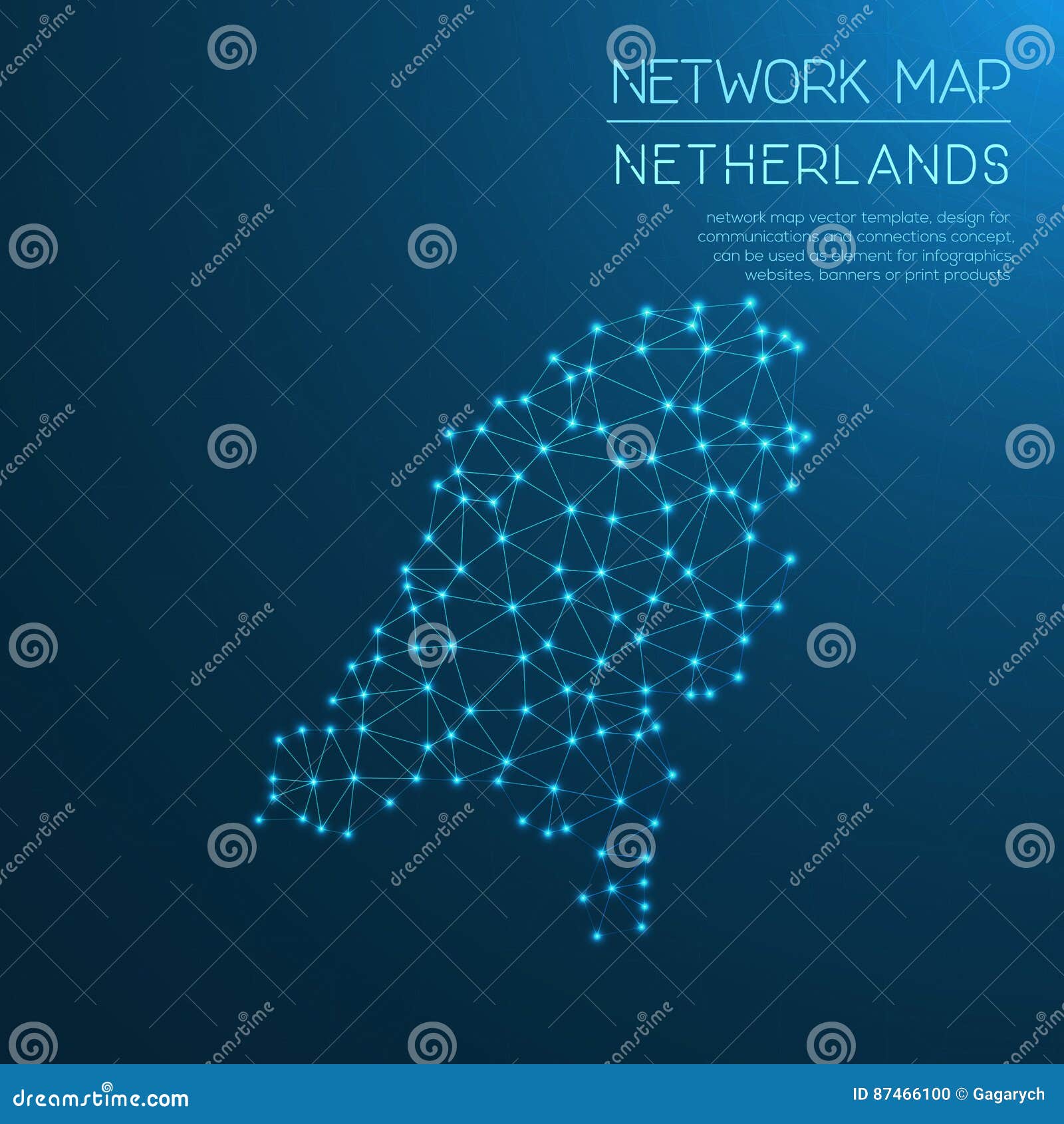 Netherlands network map. stock vector. Illustration of dutch - 87466100