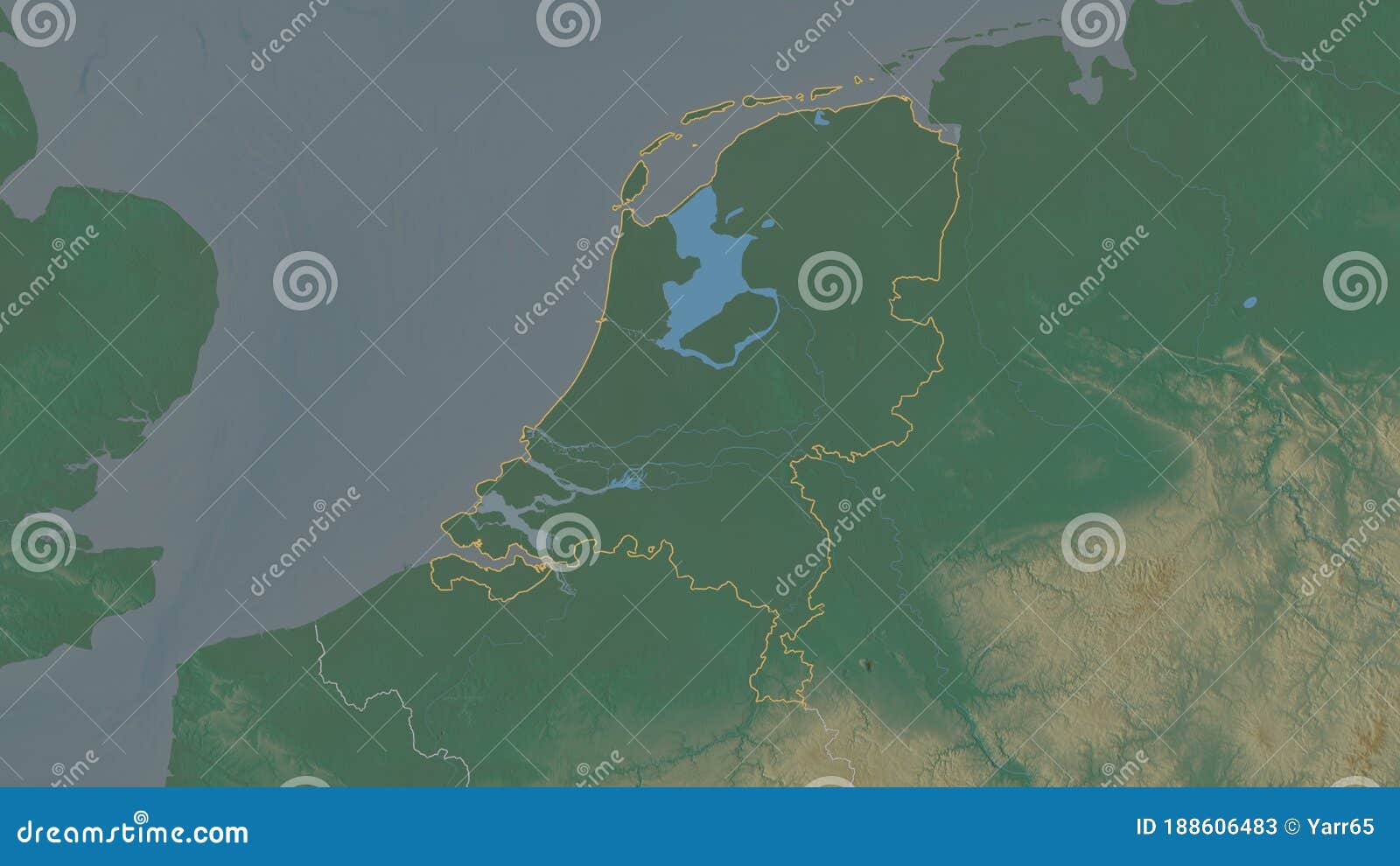 Netherlands - Overview. Relief Stock Illustration - Illustration of ...