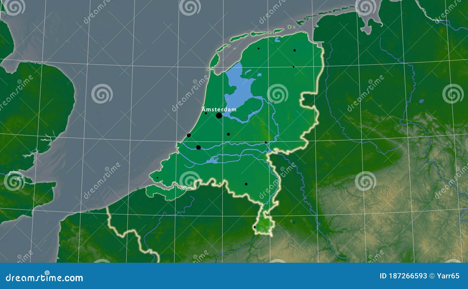 Netherlands - Physical. Composition, Borders Stock Illustration ...