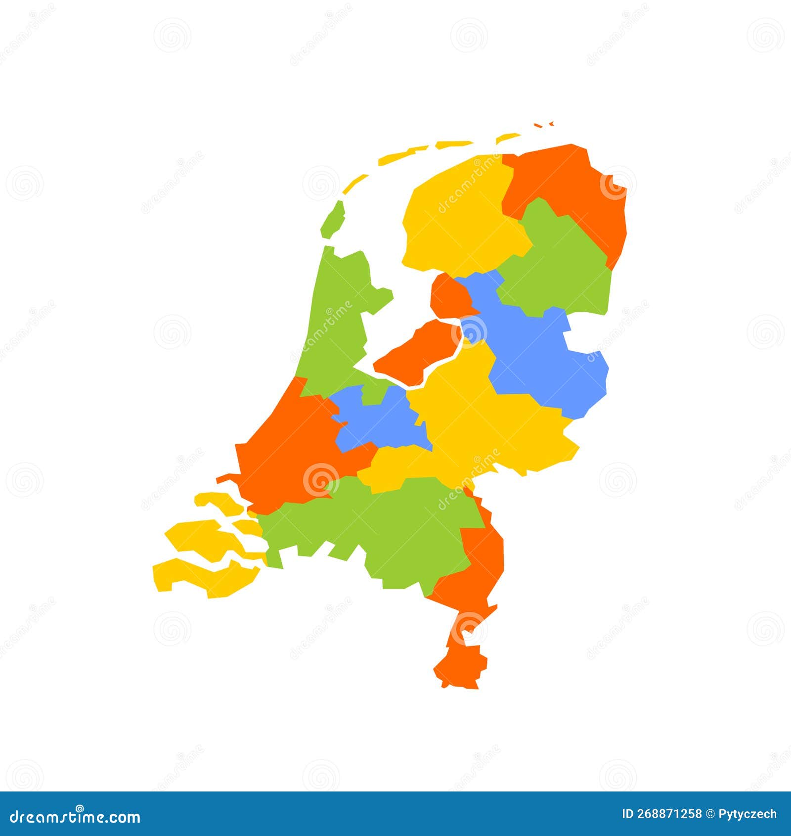 Netherlands Political Map of Administrative Divisions Stock ...