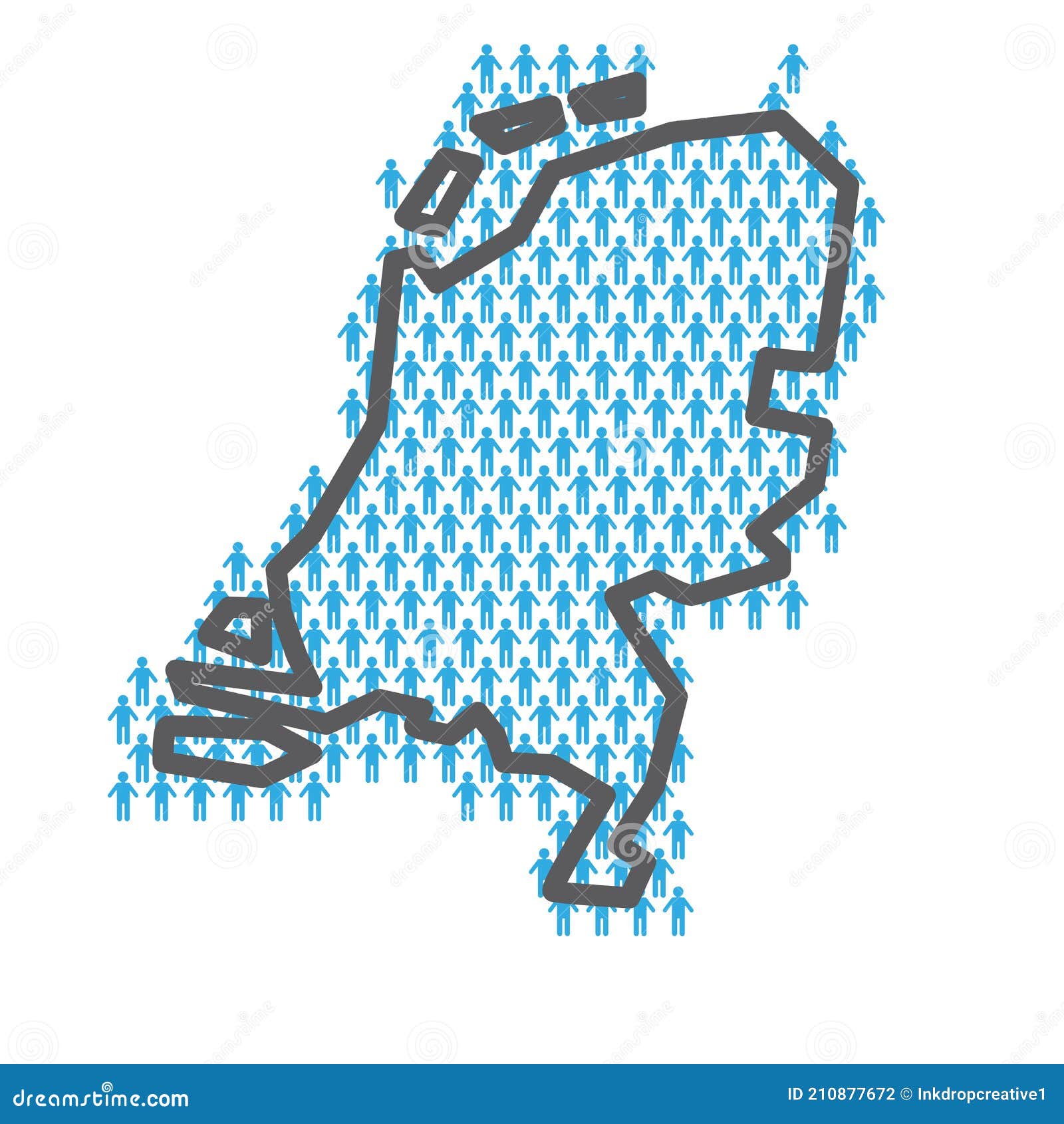 Netherlands Population Map. Country Outline Made from People Figures ...