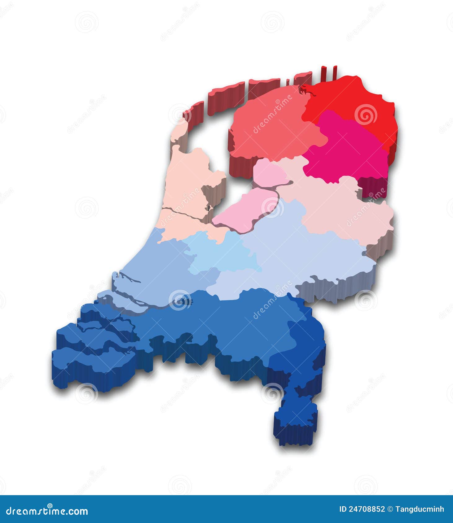 Netherlands province map stock illustration. Illustration of republic ...