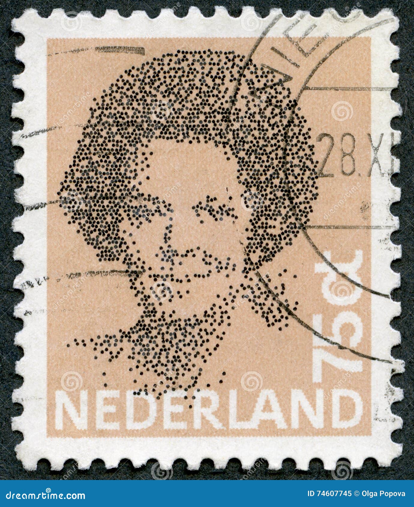 NETHERLANDS - 1981: Shows Queen Beatrix, Black Vignette Editorial Image ...