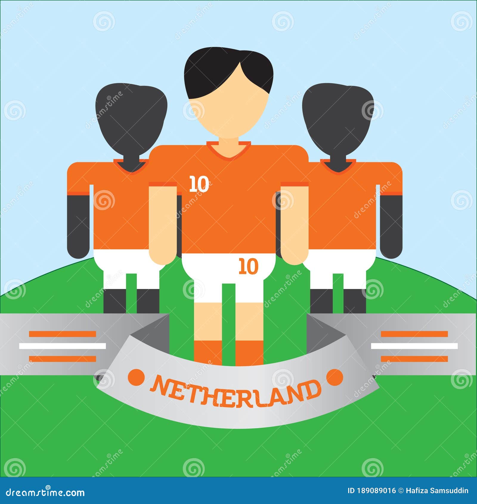 Netherlands Soccer Players. Vector Illustration Decorative Design Stock ...