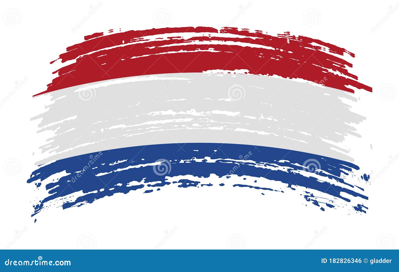 Netherlands Torn Flag in Grunge Brush Stroke, Vector Stock Illustration ...