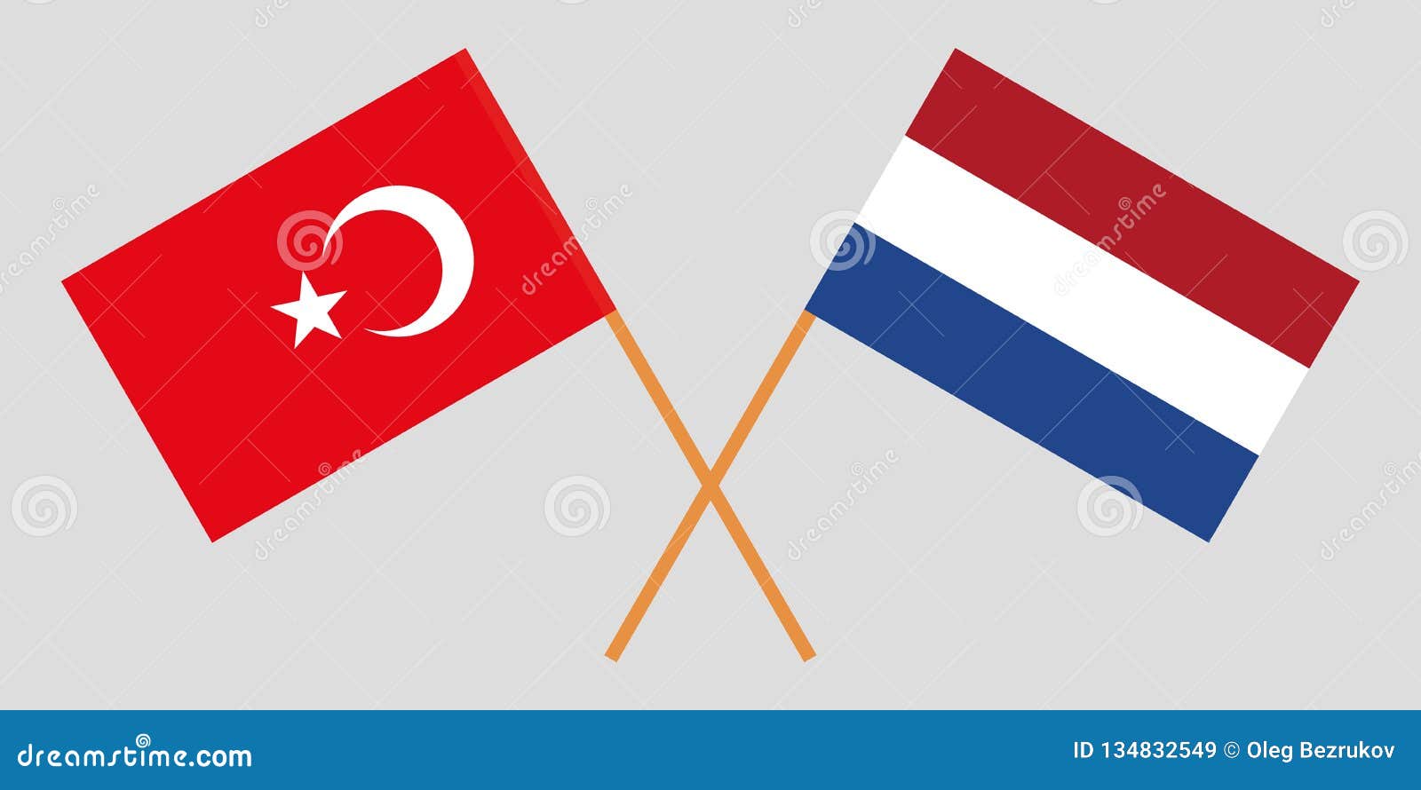 Netherlands and Turkey. the Netherlandish and Turkish Flags. Official ...