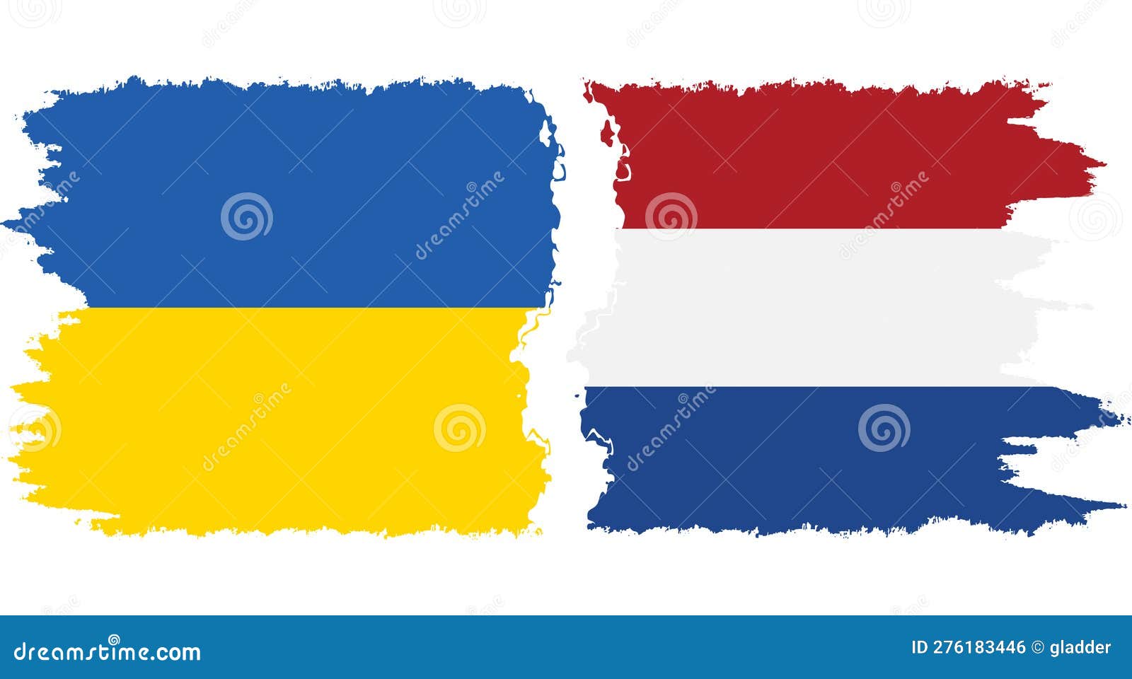 Netherlands and Ukraine Grunge Flags Connection Vector Stock Vector ...