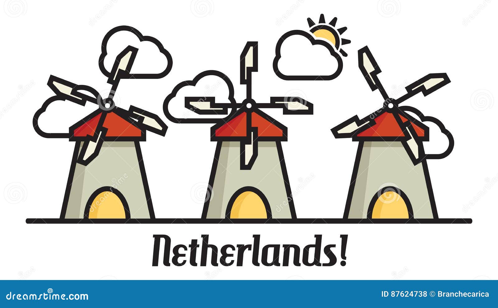 Netherlands stock vector. Illustration of icon, drawing - 87624738