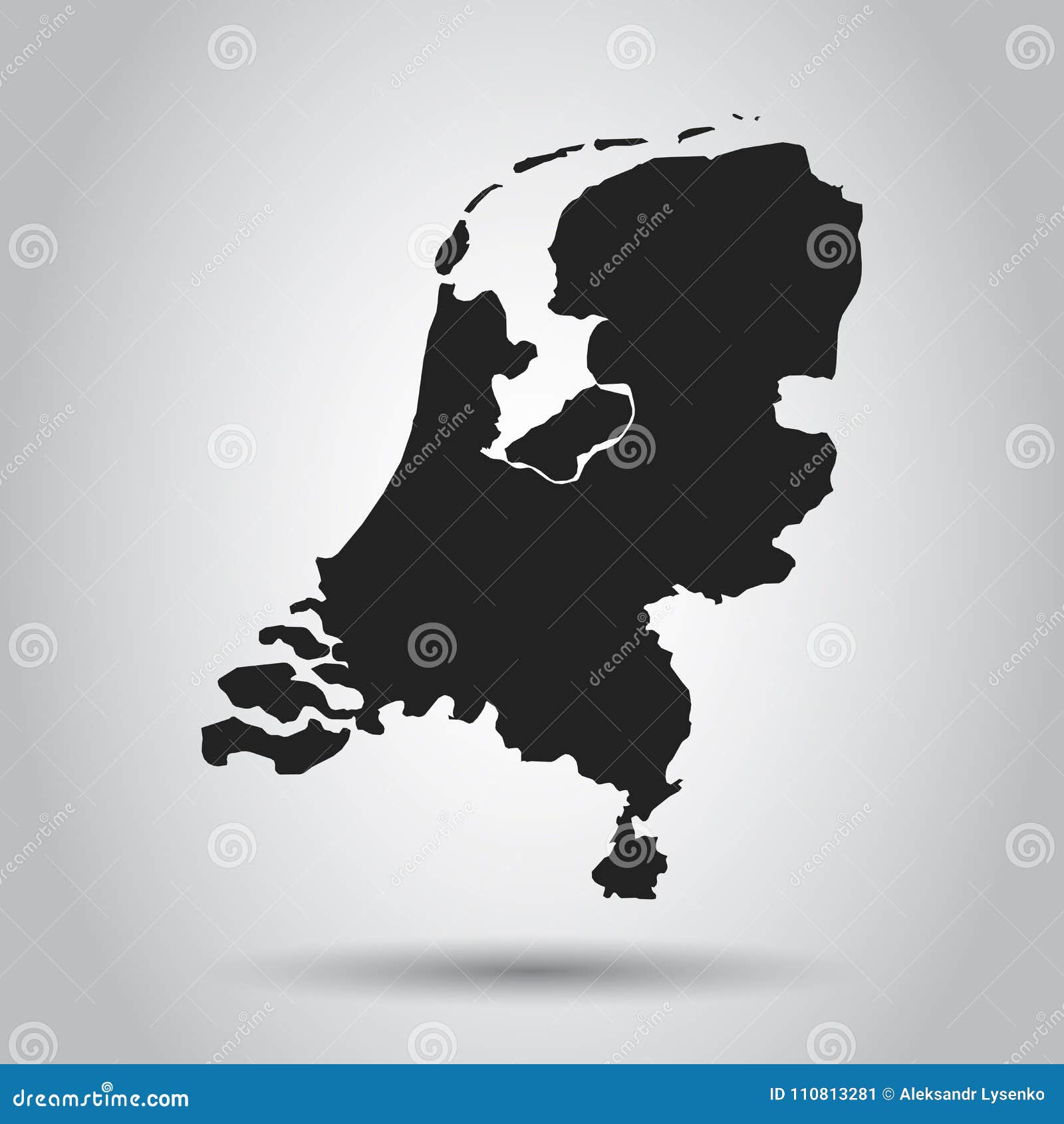 Netherlands Vector Map. Black Icon on White Background Stock Vector ...