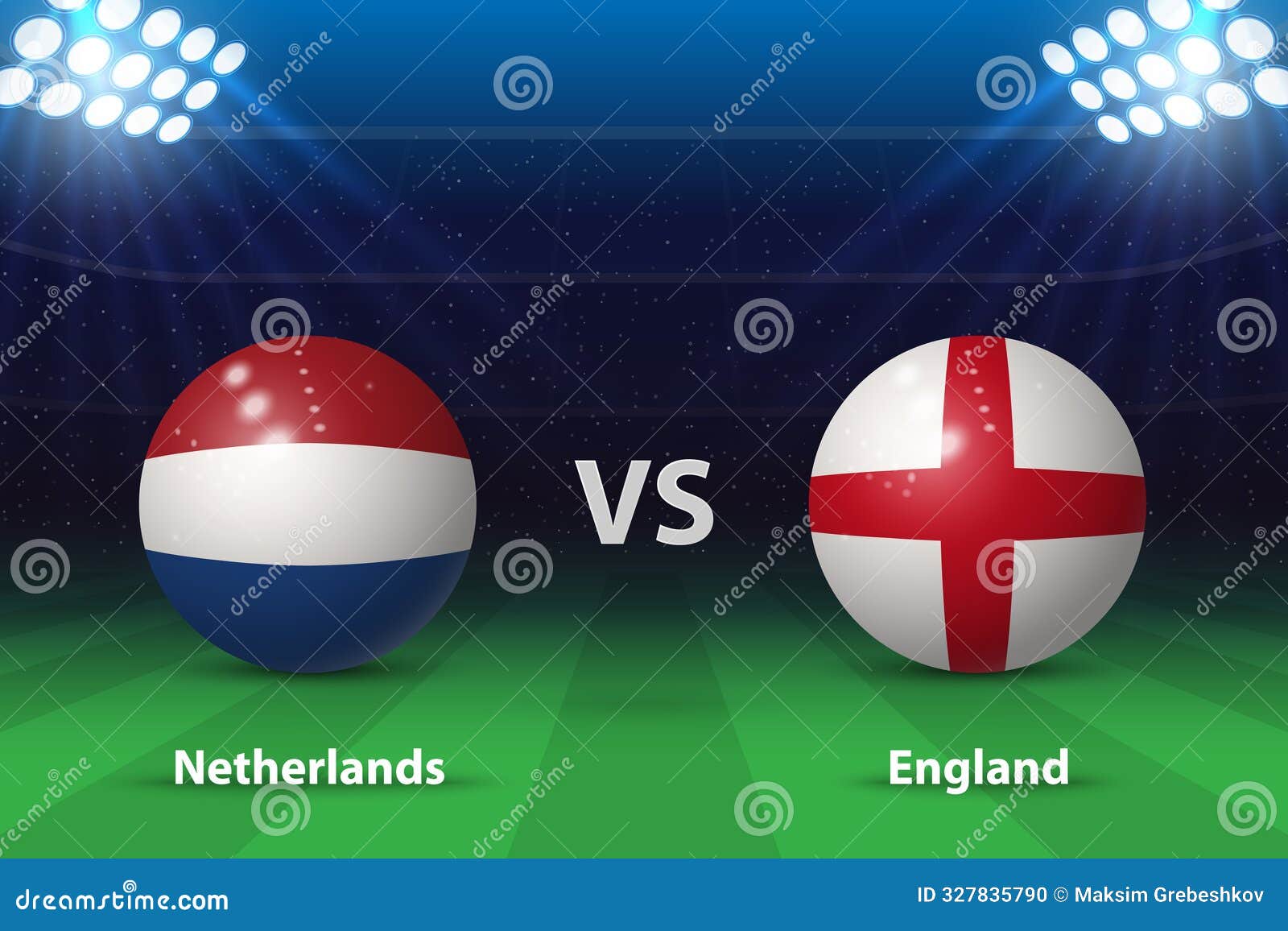 Netherlands Vs England. Soccer Scoreboard Broadcast Graphic Stock ...