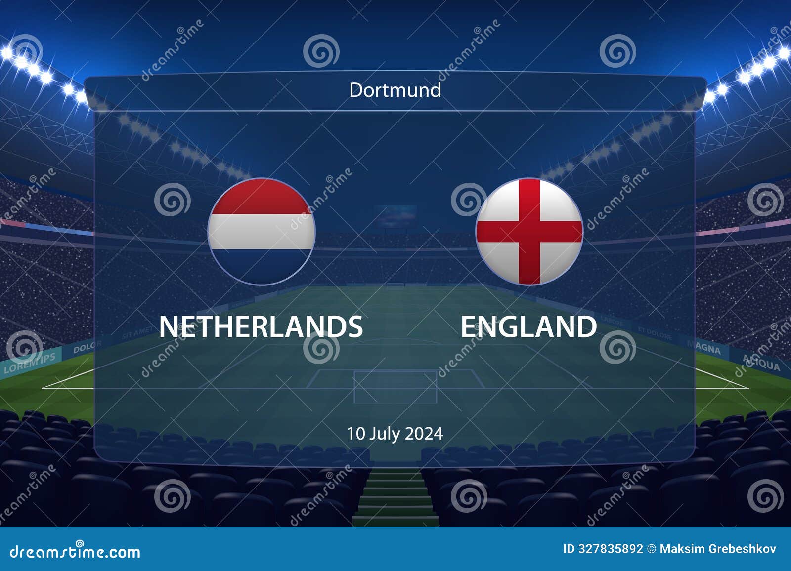 Netherlands Vs England. Soccer Scoreboard Broadcast Graphic Stock ...