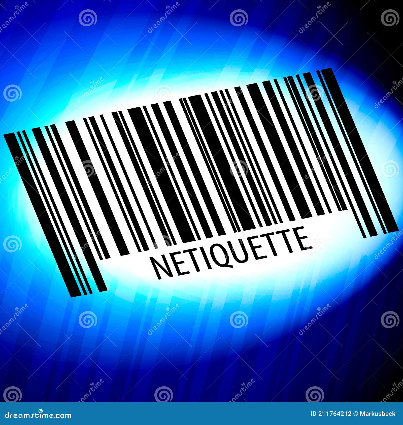 Netiquette - Barcode with Blue Background Stock Illustration ...