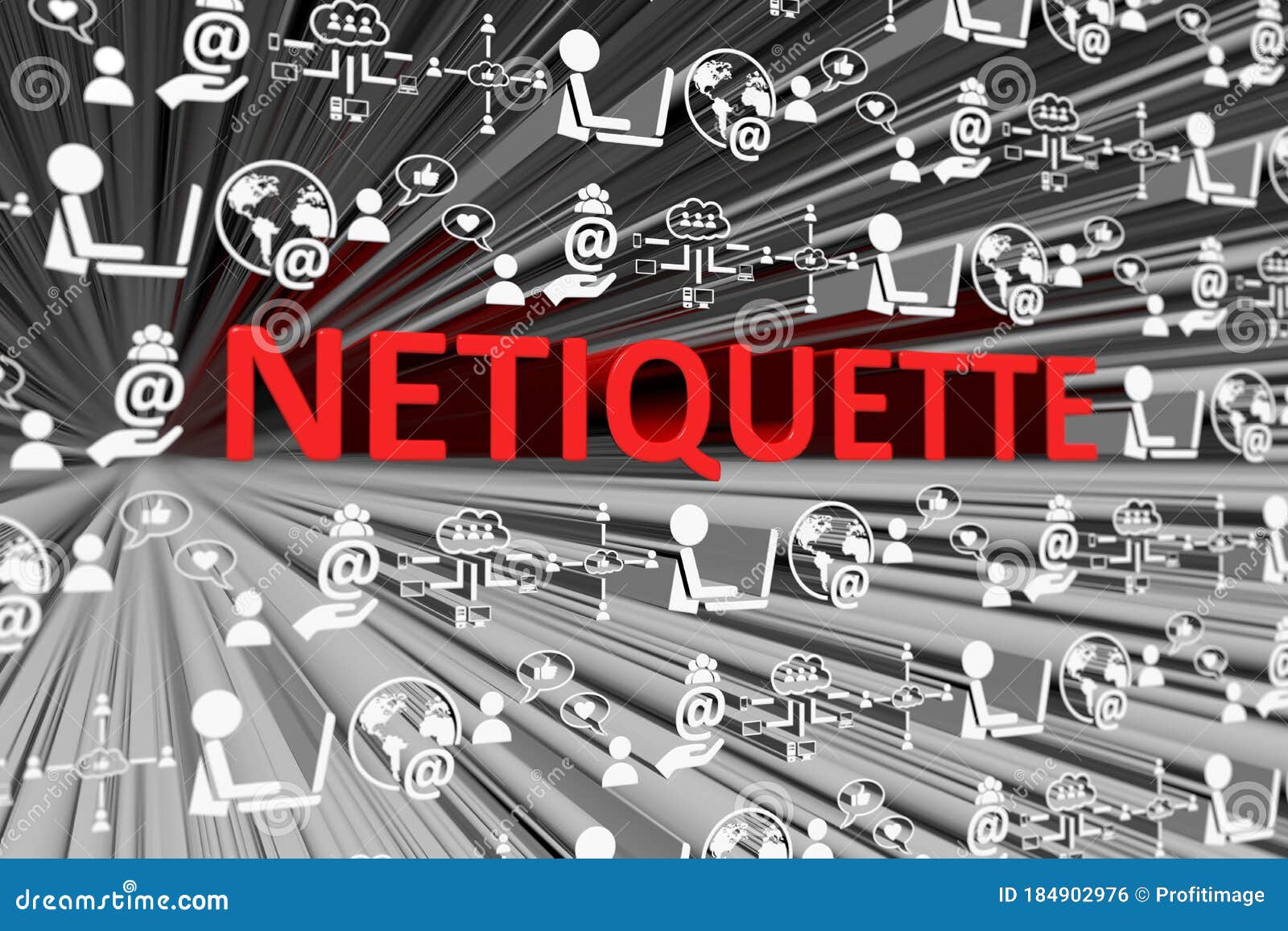 NETIQUETTE Concept Blurred Background Stock Illustration - Illustration ...