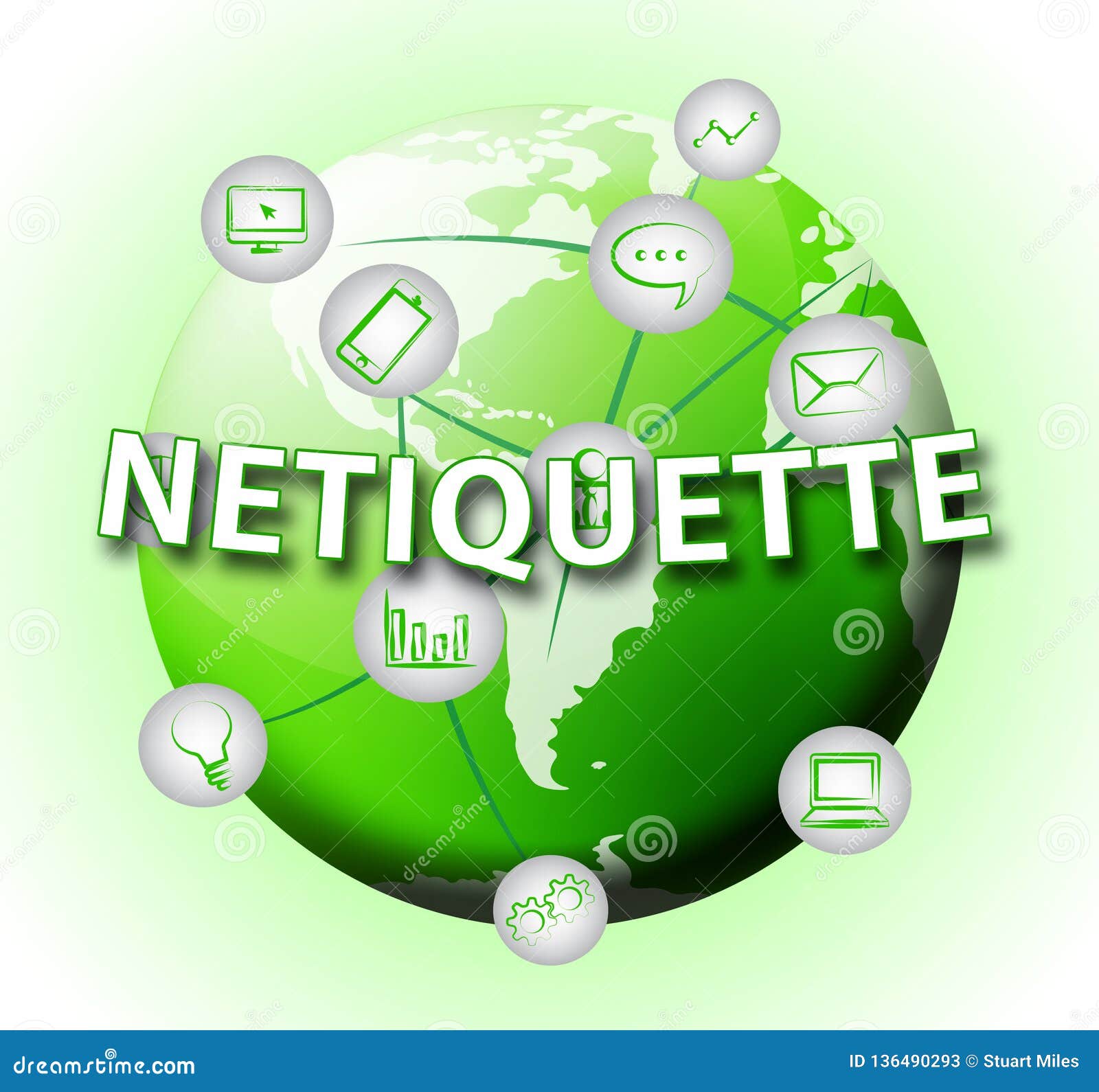 Netiquette Polite Digital Behavoir or Web Etiquette - 3d Illustration ...