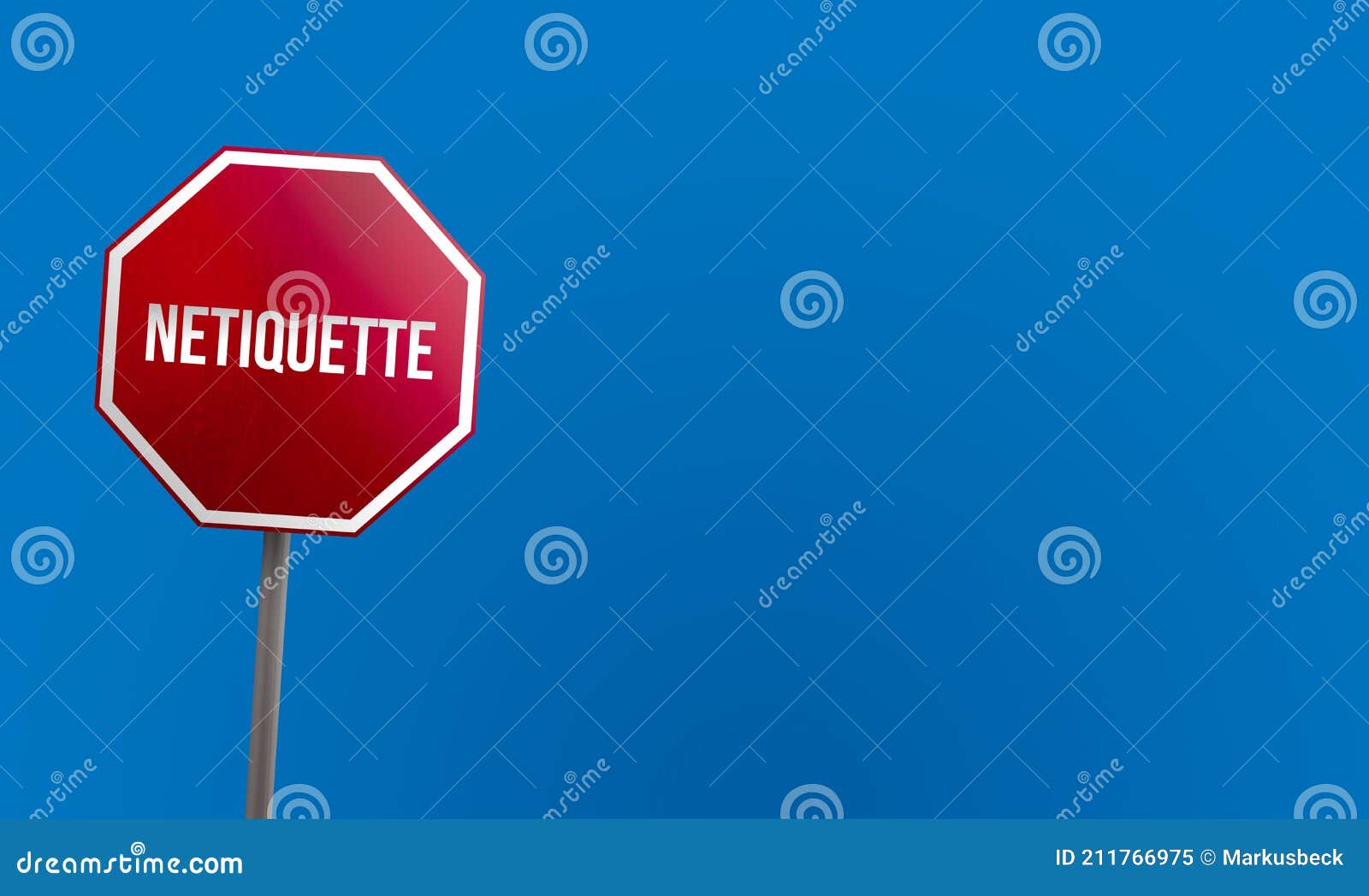 Netiquette - Red Sign with Blue Sky Stock Illustration - Illustration ...