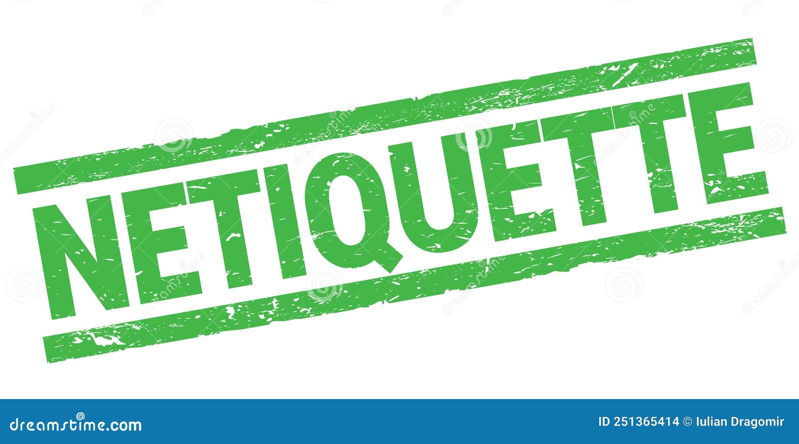 NETIQUETTE Text on Green Rectangle Stamp Sign Stock Illustration ...