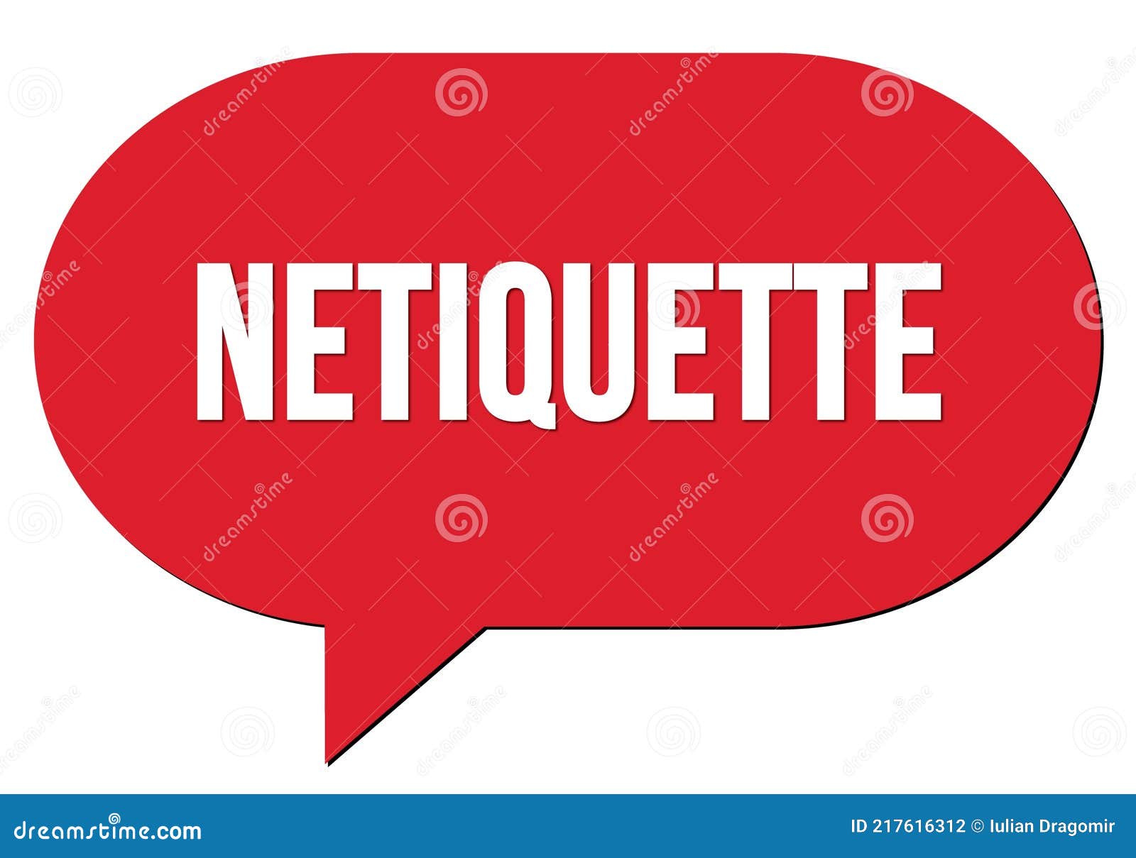 NETIQUETTE Text Written in a Red Speech Bubble Stock Illustration ...